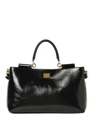 Dolce & Gabbana Leather Top Handle Bag - Black