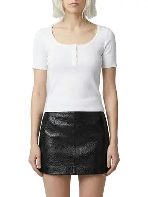 COURREGES Cotton T-shirt With Logo - White