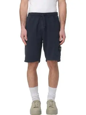 Stone Island Logo Badge Cargo Shorts - Blue