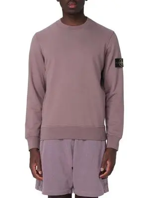 Stone Island Cotton Crew Neck Sweatshirt With Logo Patch - Violet