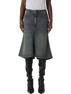 Balenciaga Denim A-line Midi Skirt - Blue