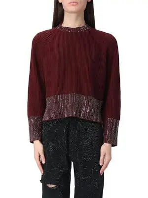 GOLDEN GOOSE Ribbed Jumper With Embellished Detailing - Red