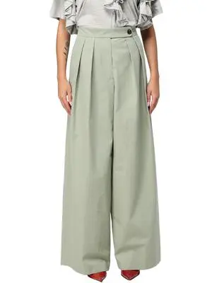 Dries Van Noten Pleated Wide Leg Trousers - Green