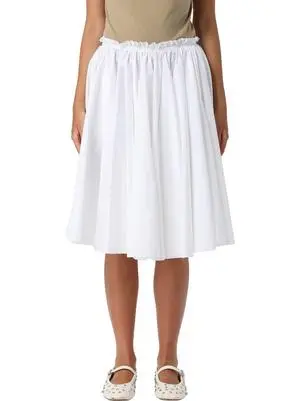 AMI Paris High-waisted Pleated Cotton Mini Skirt - White