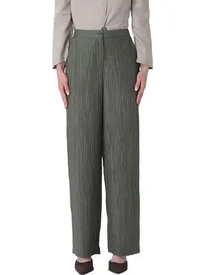 Emporio Armani Pleated Wide-leg Trousers - Olive