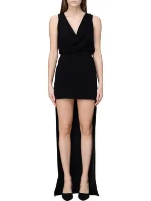 Elisabetta Franchi Asymmetric Viscose Dress - Black
