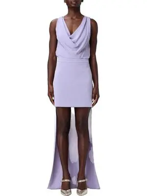 Elisabetta Franchi Asymmetric Viscose Dress - Violet