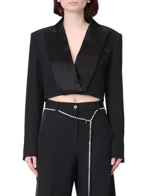 Pinko Viscose Blend Crop Blazer - Black