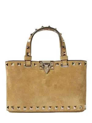 Valentino Garavani Rockstud Mini Handbag In Suede - Beige