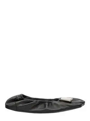 MAISON MARGIELA Anatomic Tabi Leather Ballet Flats With Asymmetric Toe - Black