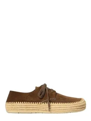 Loewe Raffia Detail Lace-up Shoes - Brown