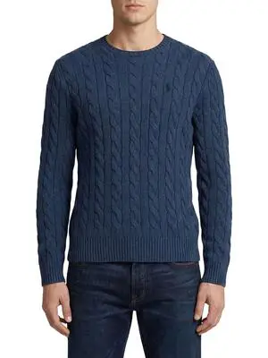Polo Ralph Lauren Cable Knit Crewneck Jumper - Blue