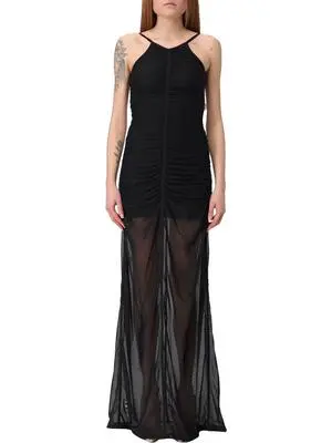 DIESEL® Gathered Mesh Maxi Dress - Black