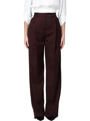 Elisabetta Franchi Wool Blend Wide Leg Trousers - Brown