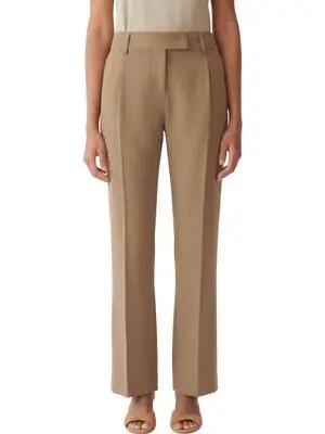 Fabiana Filippi Linen Blend Tailored Trousers - Mud