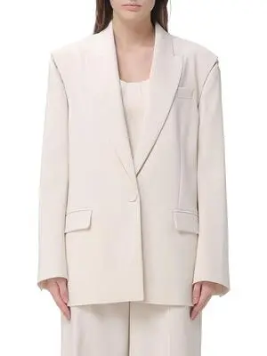 Patrizia Pepe Single-breasted Polyester Blazer - Ivory
