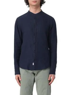 BLAUER. Linen Casual Shirt - Navy