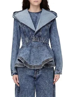 Alaïa Denim Hooded Jacket - Gnawed Blue