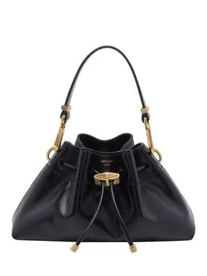 JIMMY CHOO Cinch Bucket Bag In Smooth Calf Leather - Black