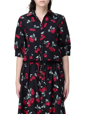 TWINSET Printed Cotton Shirt With Fruit Motif - Black