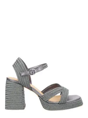 CastaÑer Heeled Platform Sandals - Grey