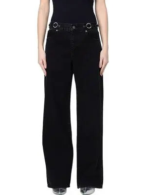 FRAME Wide-leg Cotton Denim Jeans - Black