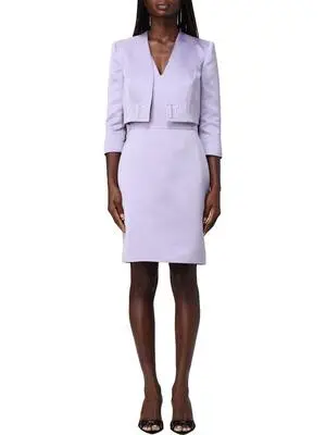 Elisabetta Franchi Elisabetta Franchi Duchesse Dress And Crop Jacket Set Violet