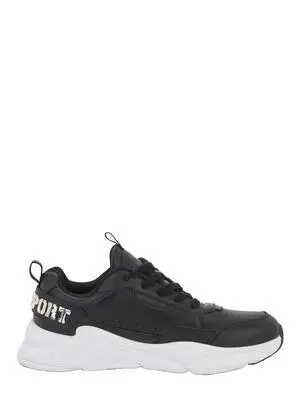 PLEIN SPORT Ghost X Leather Sneakers - Black