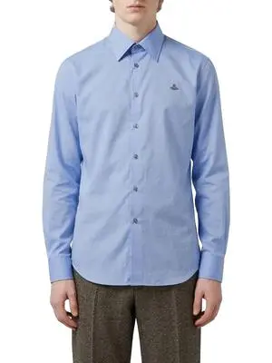 VIVIENNE WESTWOOD Cotton Shirt With Orb - Blue