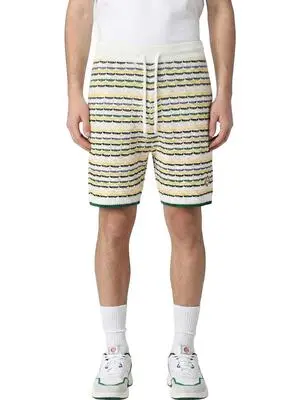 Casablanca Multicolor Stripe Crochet Knit Shorts - Red