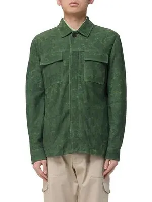 Etro Paisley Print Leather Shirt Jacket - Green
