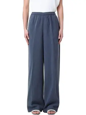 Emporio Armani Pinstriped Jersey Palazzo Trousers - Grey