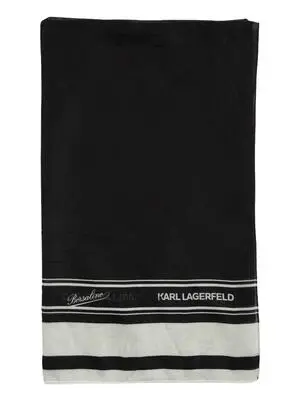 Karl Lagerfeld Wrap Skirt With Striped Hem - Black