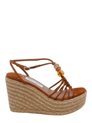 JIMMY CHOO Wedge Espadrille Sandals - Brown