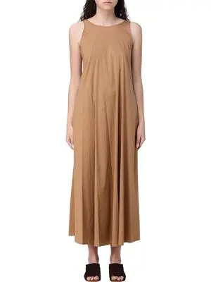 Max Mara Cotton Blend A-line Midi Dress - Camel