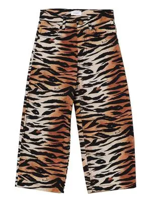 Pinko Animal Print Baggy Jeans - Brown