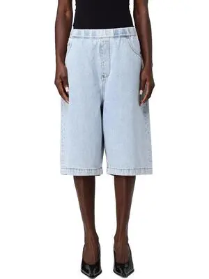 ENTIRE STUDIOS Cotton Denim Knee Length Shorts - Blue