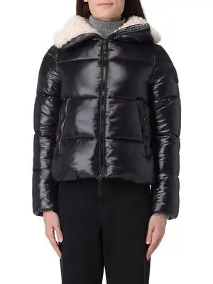 SAVE THE DUCK Puffer Jacket With Sherpa Collar - Black