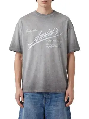 Amiri Abstract Print Cotton T-shirt With Logo - Black