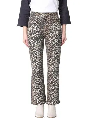 GANNI Leopard Print Trousers - Multicolor