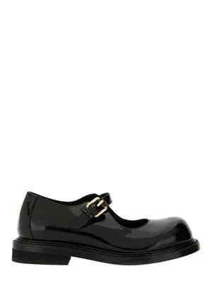Moschino Mary Jane Buckled Flats - Black