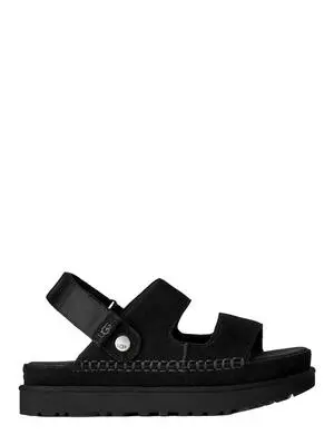 UGG Goldenstar Glide Suede Sandals - Black