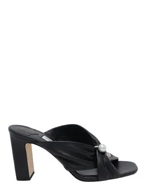 JIMMY CHOO Rafi Embellished Leather Mules - Black