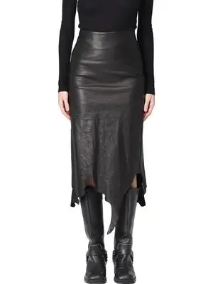 DIESEL® L-torn Nappa Leather Midi Skirt - Beige