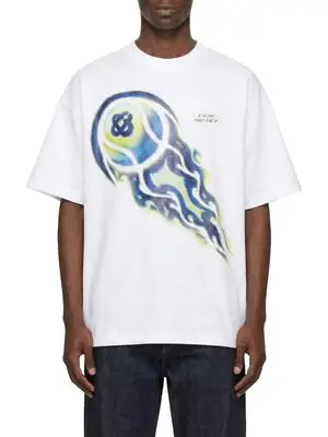 Casablanca Stretch Cotton T-shirt With Logo Print - Multicolor