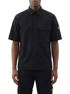 Stone Island Stretch Cotton Shirt - Black