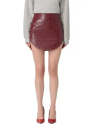 DIESEL® Faux Leather Mini Skirt - Red