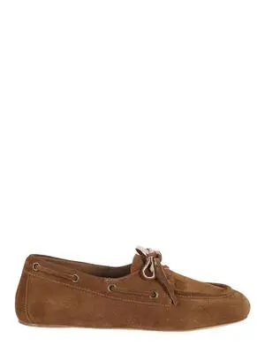 3JUIN Suede Boat Loafers - Brown