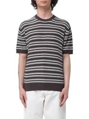 PAOLO PECORA Striped Wool Jumper - Brown