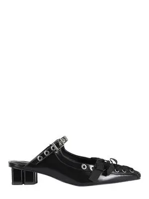 GANNI Oleatex Eyelet Mules - Black